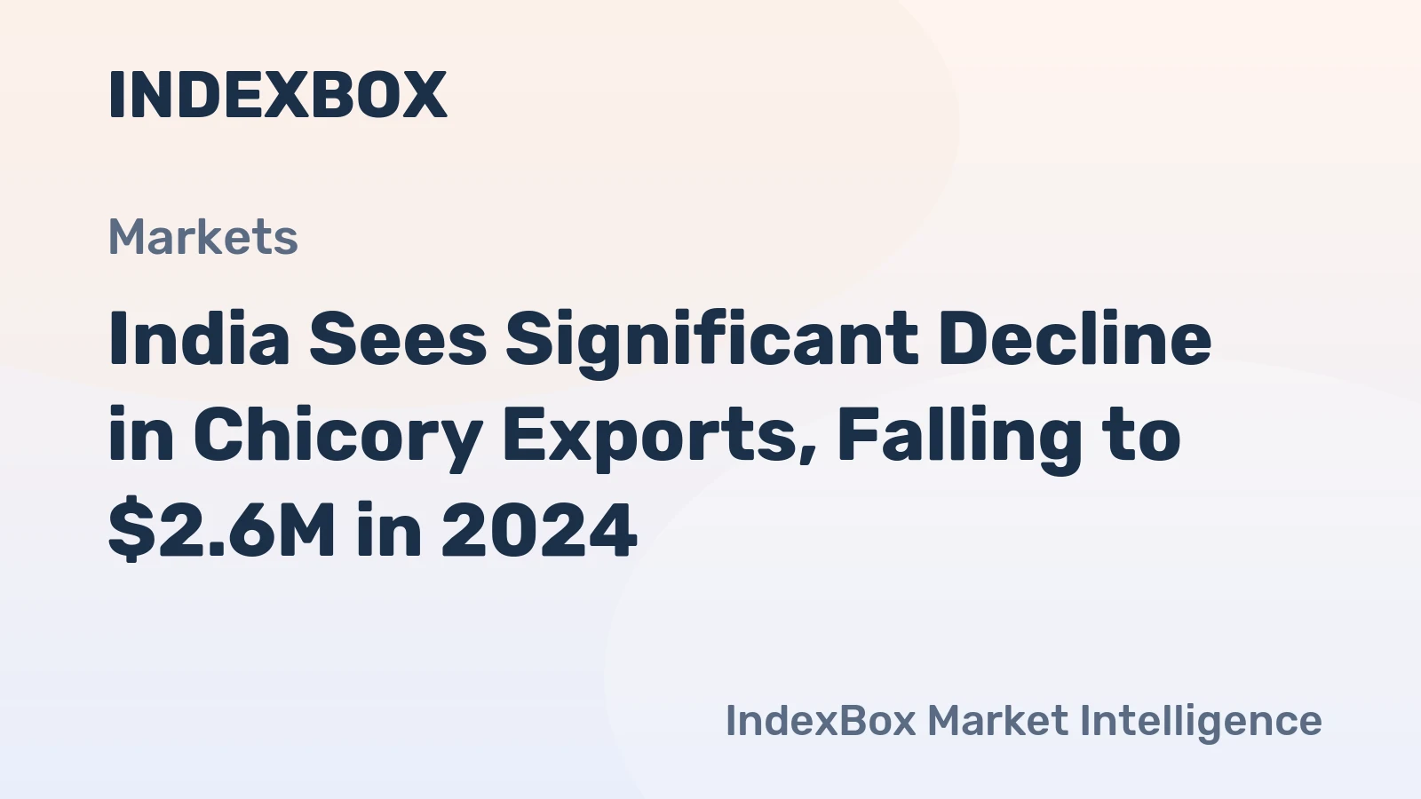 India Sees Significant Decline in Chicory Exports, Falling to $2.6M in 2024