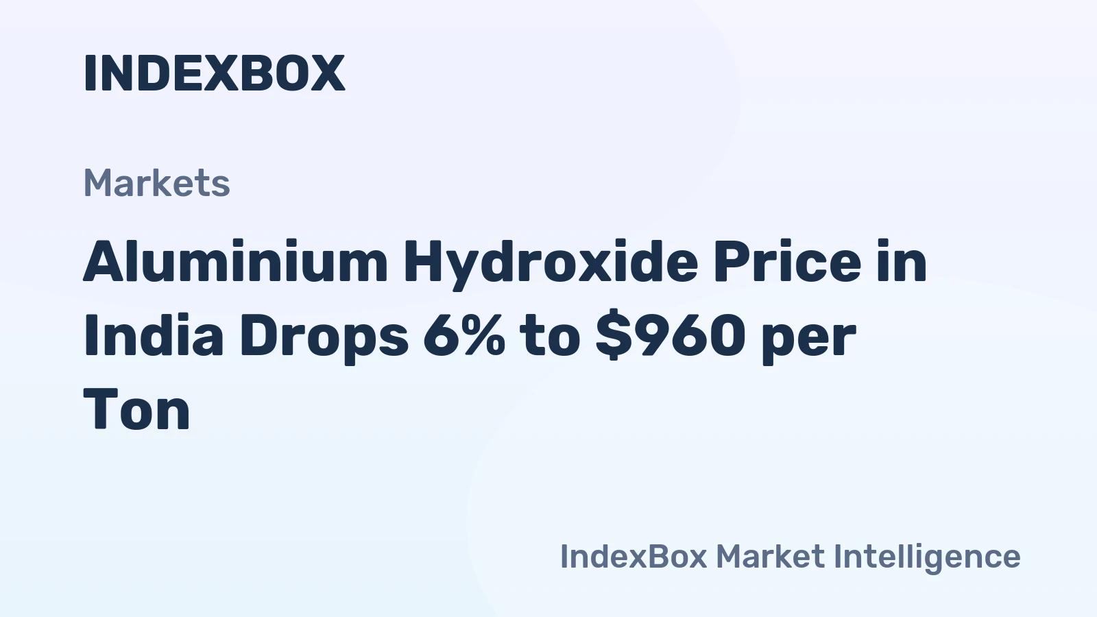 Aluminium Hydroxide Price in India Drops 6% to $960 per Ton