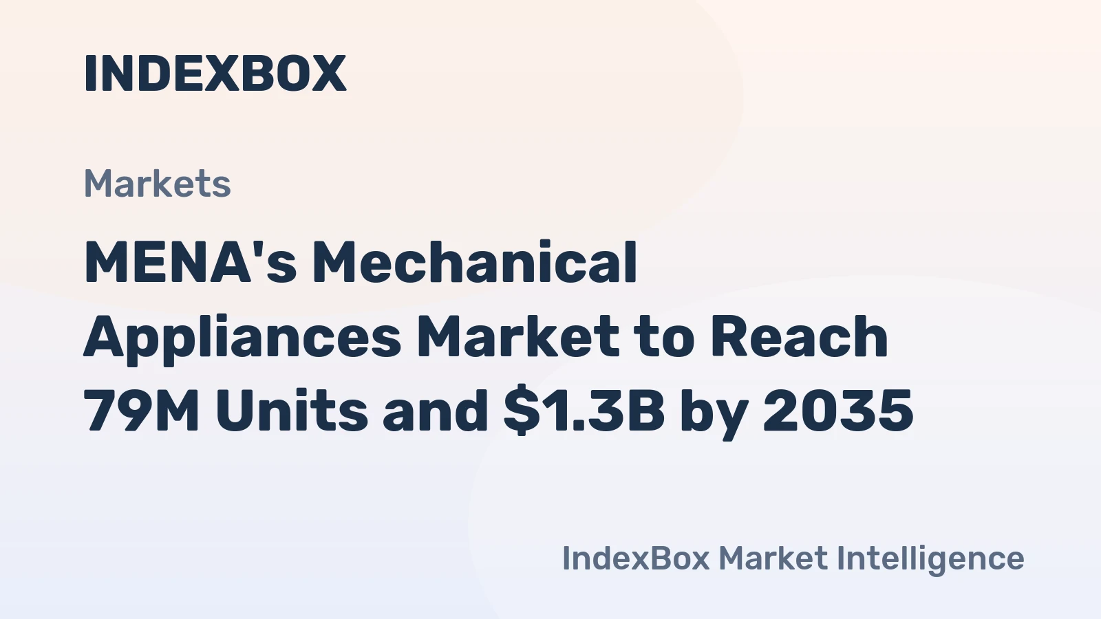 MENA's Mechanical Appliances Market to Reach 79M Units and $1.3B by 2035
