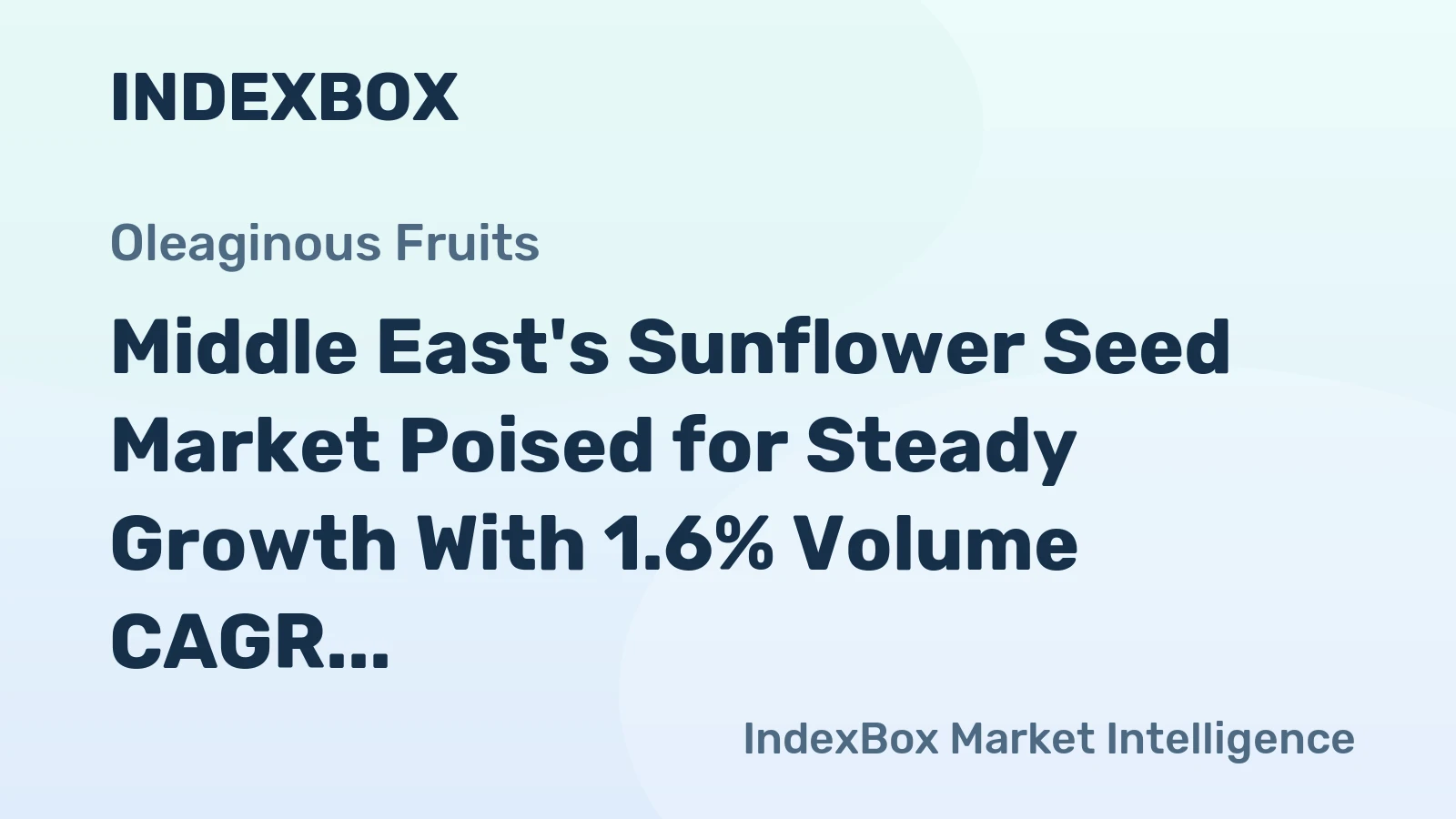 Middle East's Sunflower Seed Market Poised for Steady Growth With 1.6% Volume CAGR Through 2035