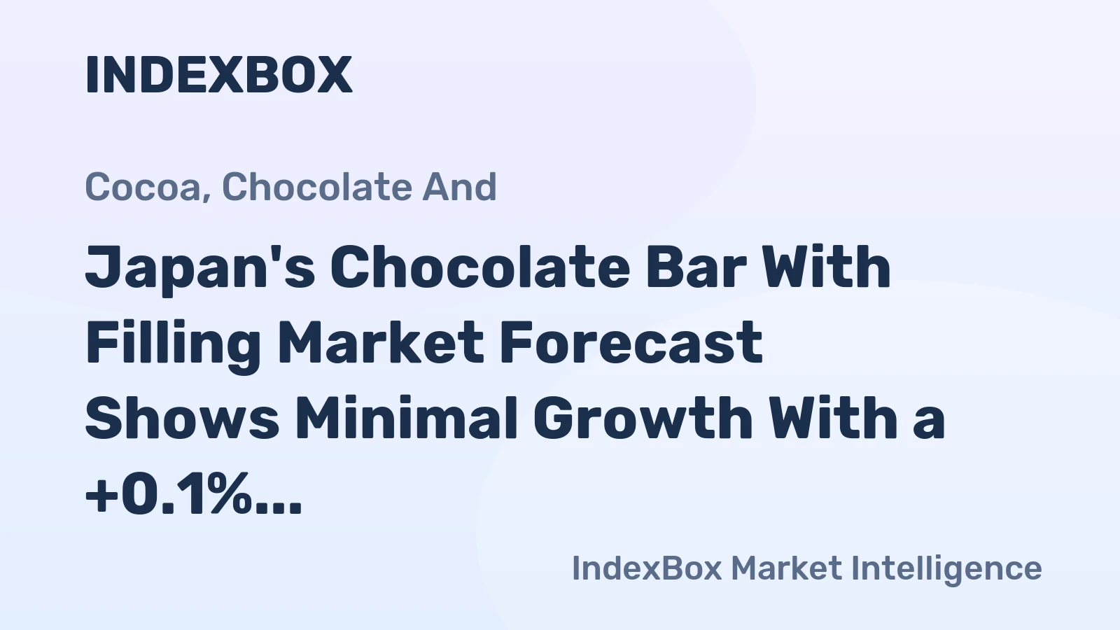 Japan's Chocolate Bar With Filling Market Forecast Shows Minimal Growth With a +0.1% Volume CAGR