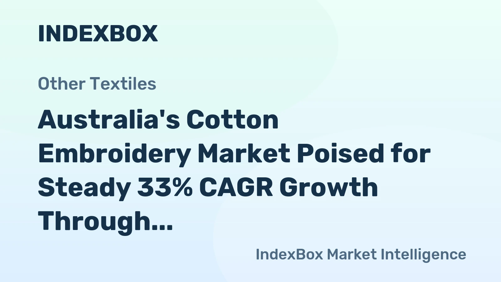 Australia's Cotton Embroidery Market Poised for Steady 33% CAGR Growth Through 2035
