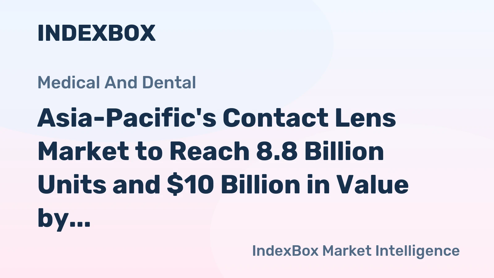 Asia-Pacific's Contact Lens Market to Reach 8.8 Billion Units and $10 Billion in Value by 2035