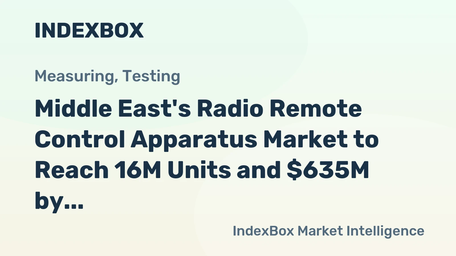 Middle East's Radio Remote Control Apparatus Market to Reach 16M Units and $635M by 2035