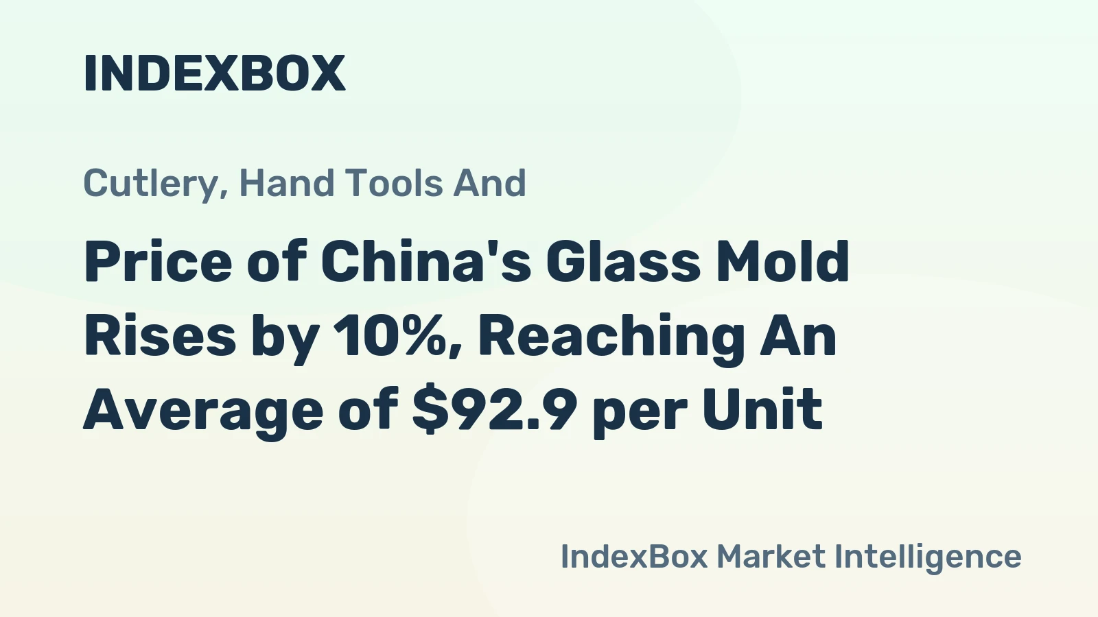 Price of China's Glass Mold Rises by 10%, Reaching An Average of $92.9 per Unit