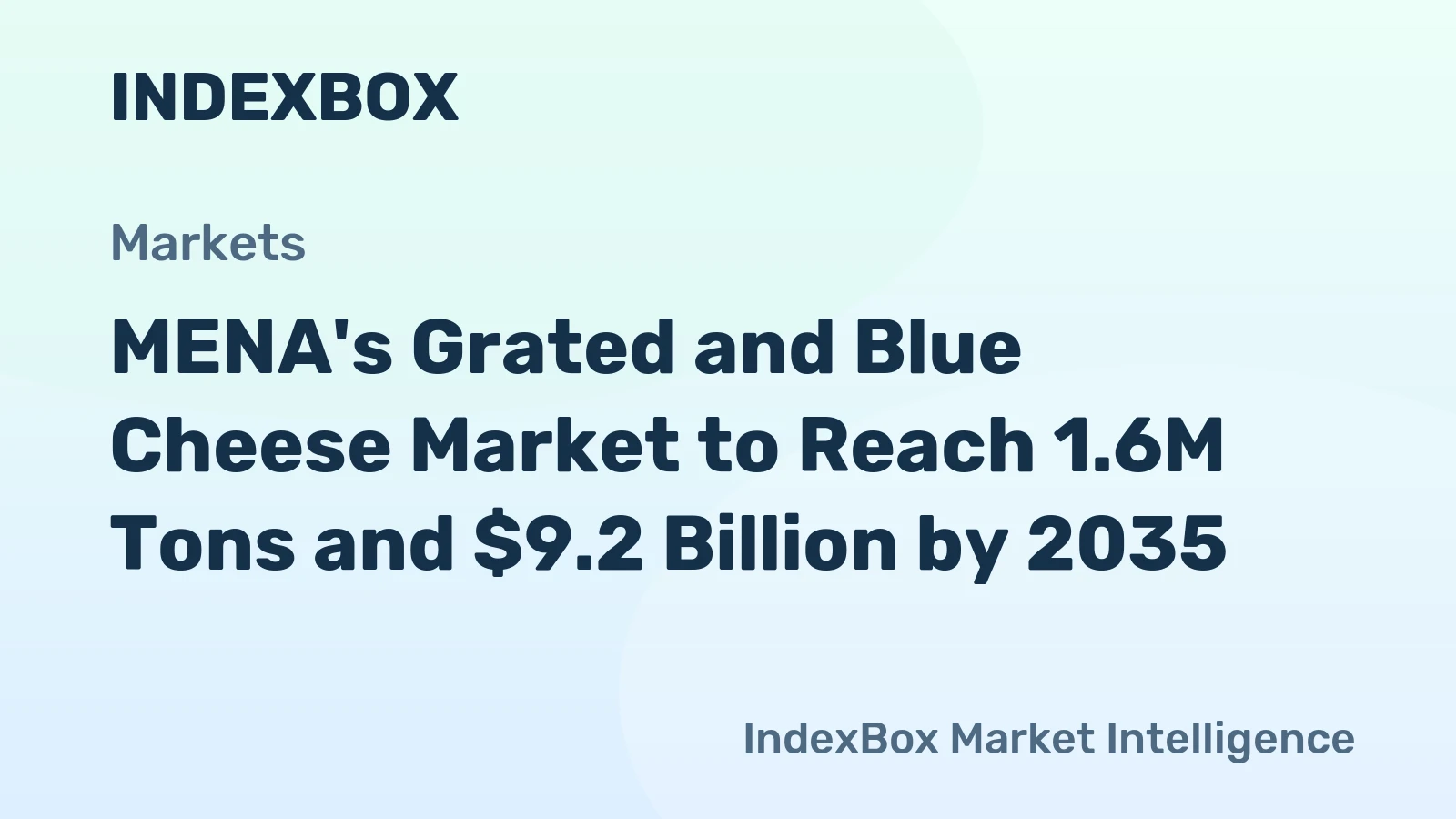 MENA's Grated and Blue Cheese Market to Reach 1.6M Tons and $9.2 Billion by 2035