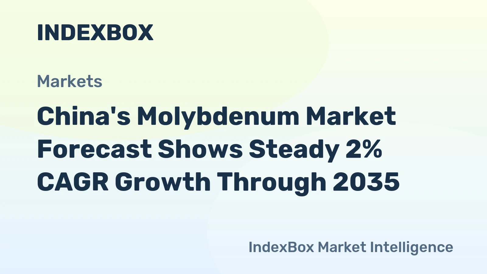 China's Molybdenum Market Forecast Shows Steady 2% CAGR Growth Through 2035