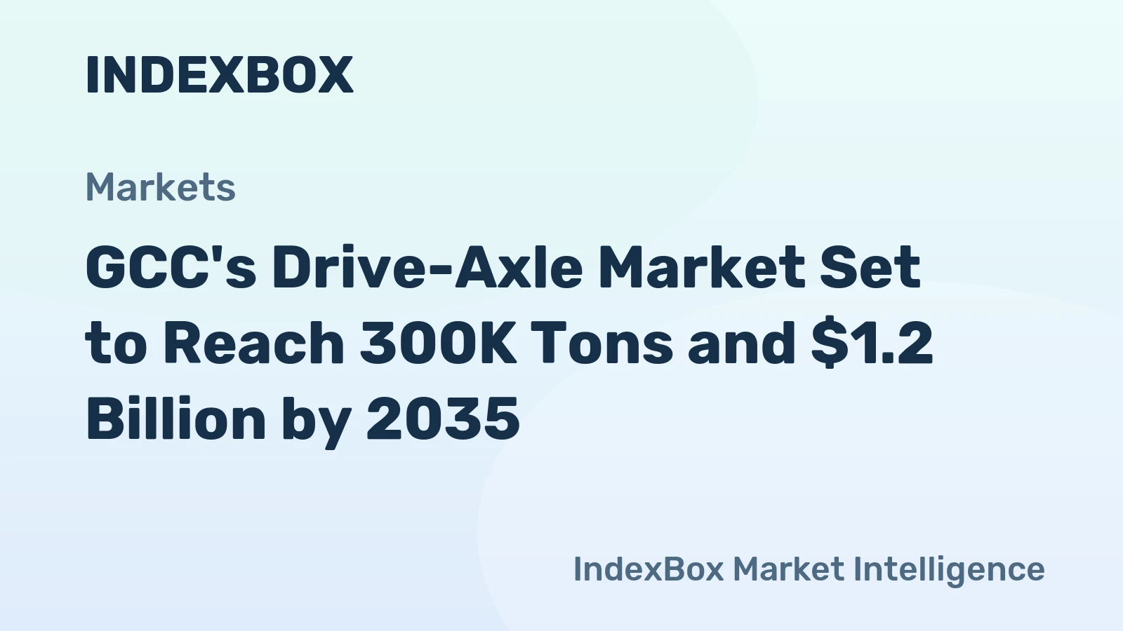 GCC's Drive-Axle Market Set to Reach 300K Tons and $1.2 Billion by 2035