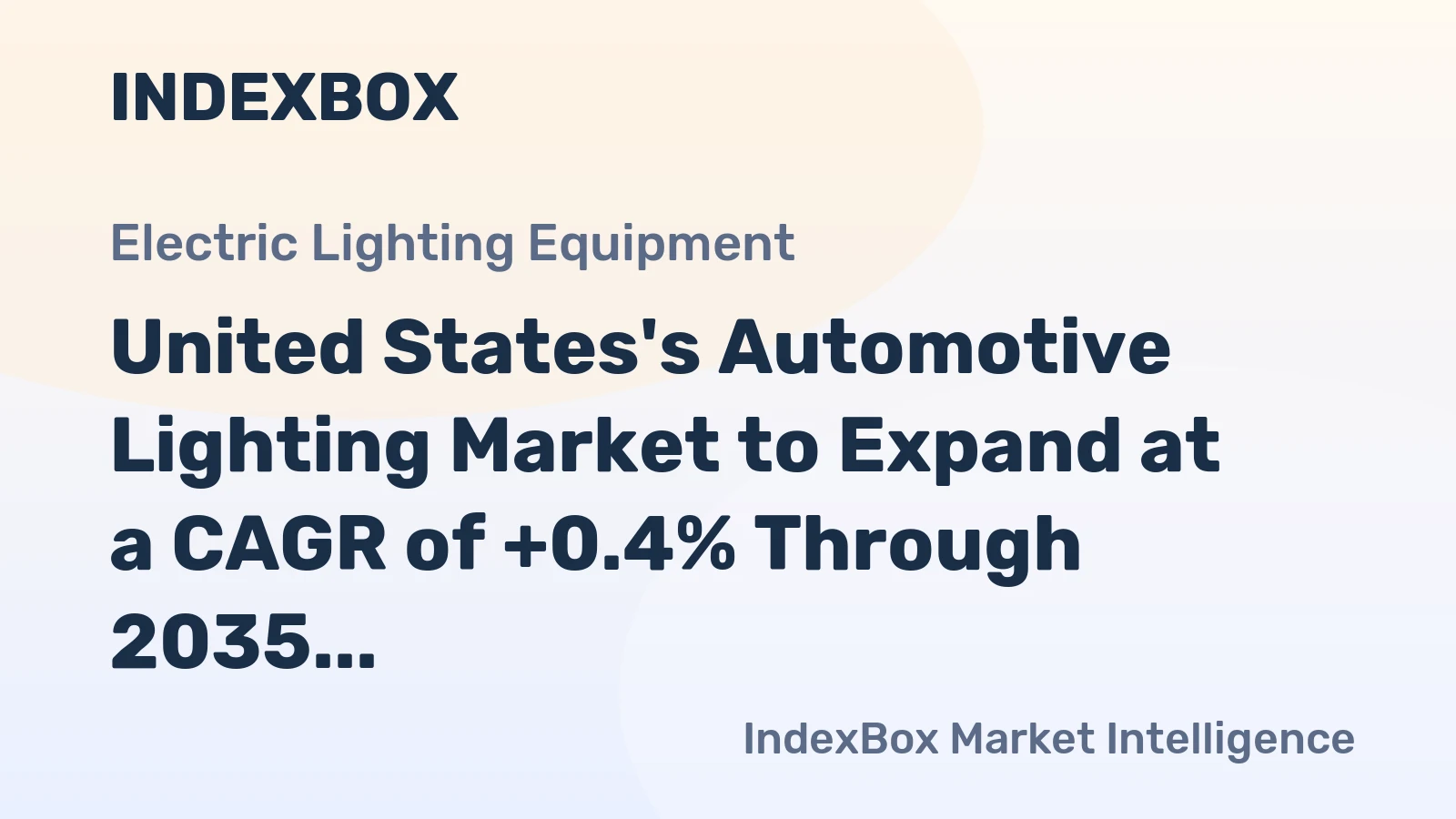 United States's Automotive Lighting Market to Expand at a CAGR of +0.4% Through 2035
