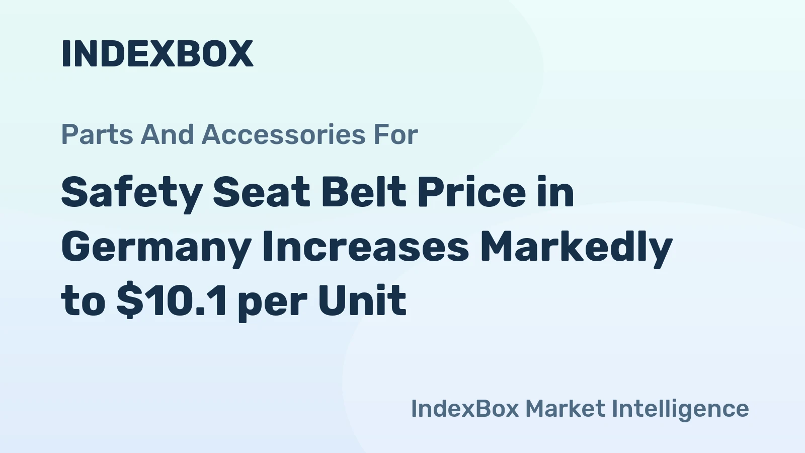 Safety Seat Belt Price in Germany Increases Markedly to $10.1 per Unit
