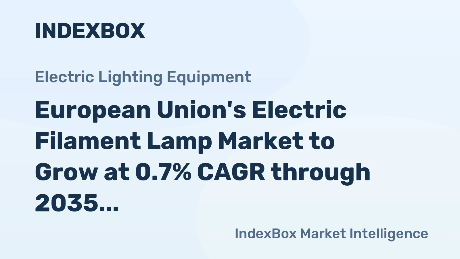 European Union's Electric Filament Lamp Market to Grow at 0.7% CAGR through 2035, Reaching $1.3B in Value