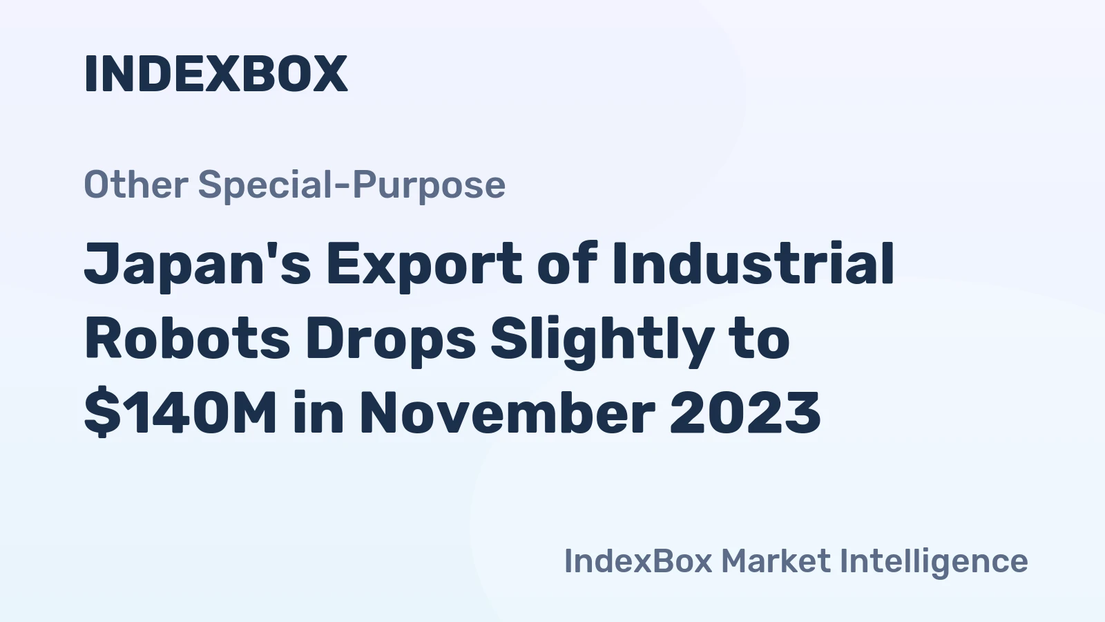 Japan's Export of Industrial Robots Drops Slightly to $140M in November 2023