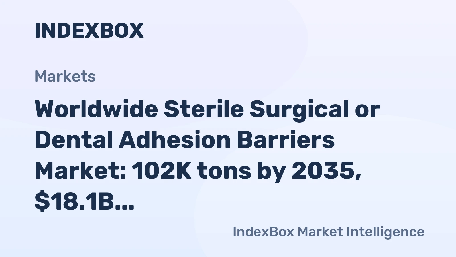 Worldwide Sterile Surgical or Dental Adhesion Barriers Market: 102K tons by 2035, $18.1B in value