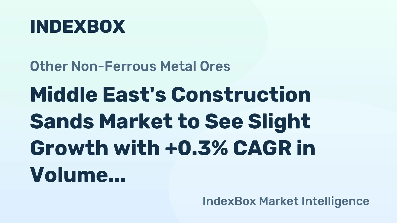 Middle East's Construction Sands Market to See Slight Growth with +0.3% CAGR in Volume by 2035