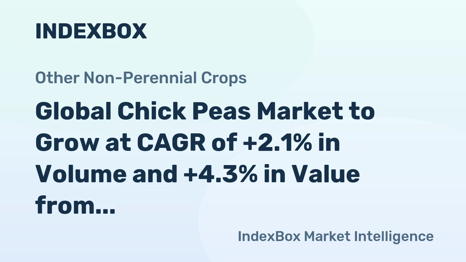 Global Chick Peas Market to Grow at CAGR of +2.1% in Volume and +4.3% in Value from 2024 to 2035