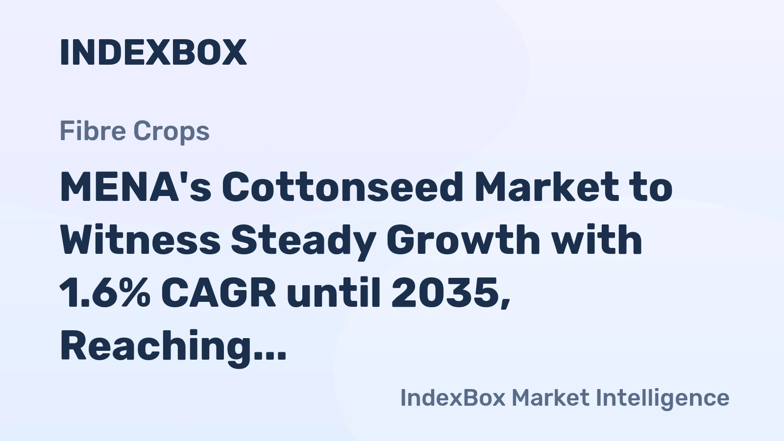 MENA's Cottonseed Market to Witness Steady Growth with 1.6% CAGR until 2035, Reaching 2.5M tons
