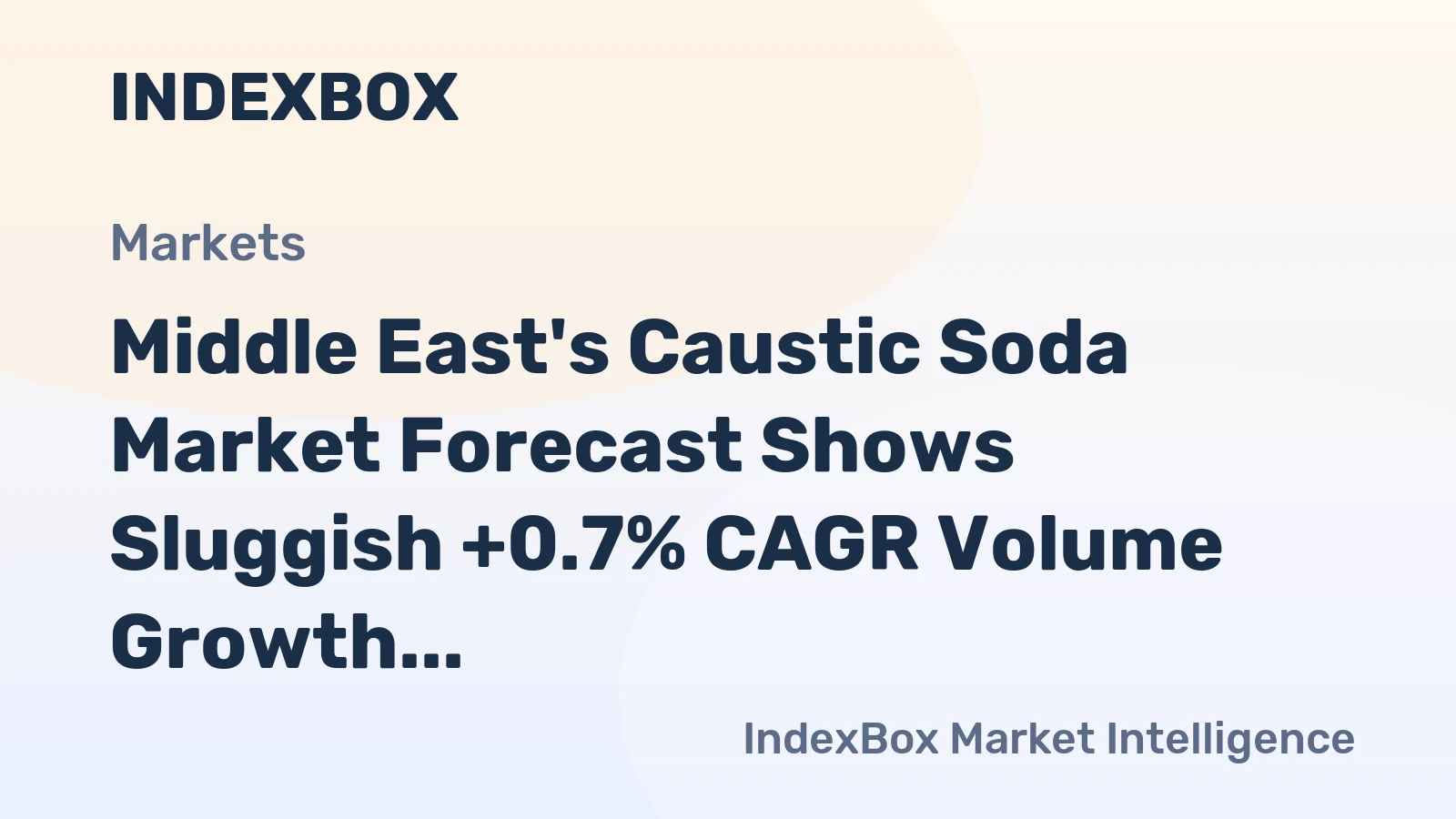 Middle East's Caustic Soda Market Forecast Shows Sluggish +0.7% CAGR Volume Growth Through 2035