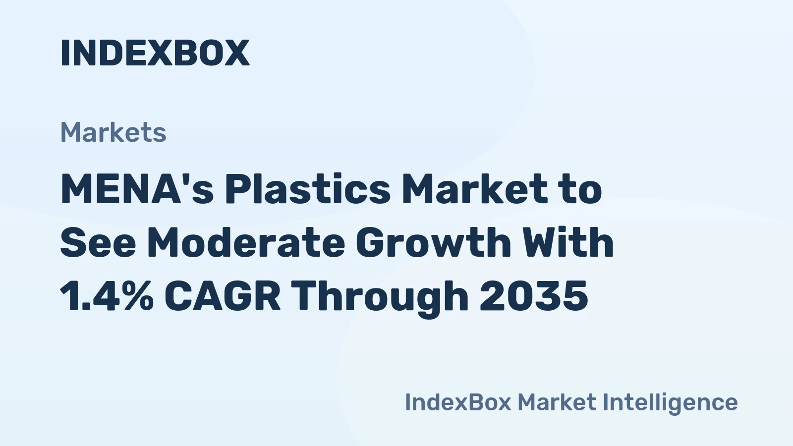 MENA's Plastics Market to See Moderate Growth With 1.4% CAGR Through 2035