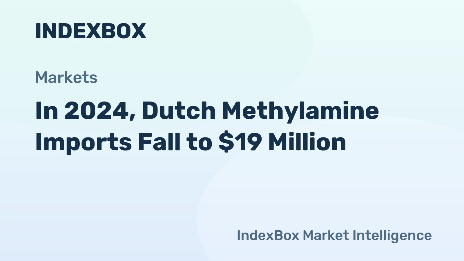 In 2024, Dutch Methylamine Imports Fall to $19 Million