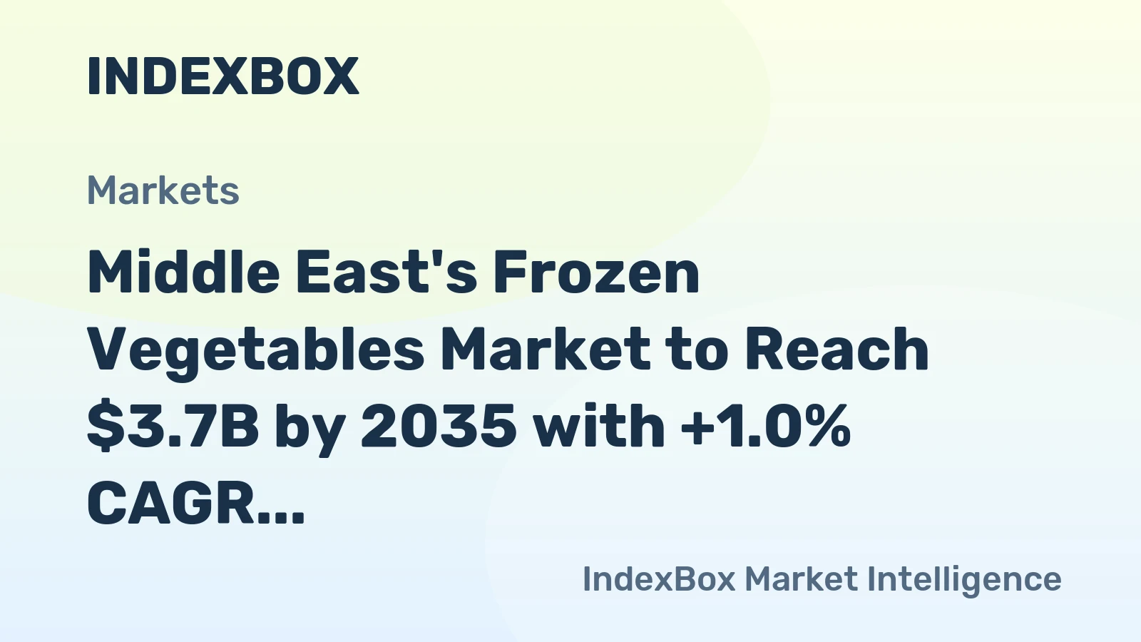 Middle East's Frozen Vegetables Market to Reach $3.7B by 2035 with +1.0% CAGR