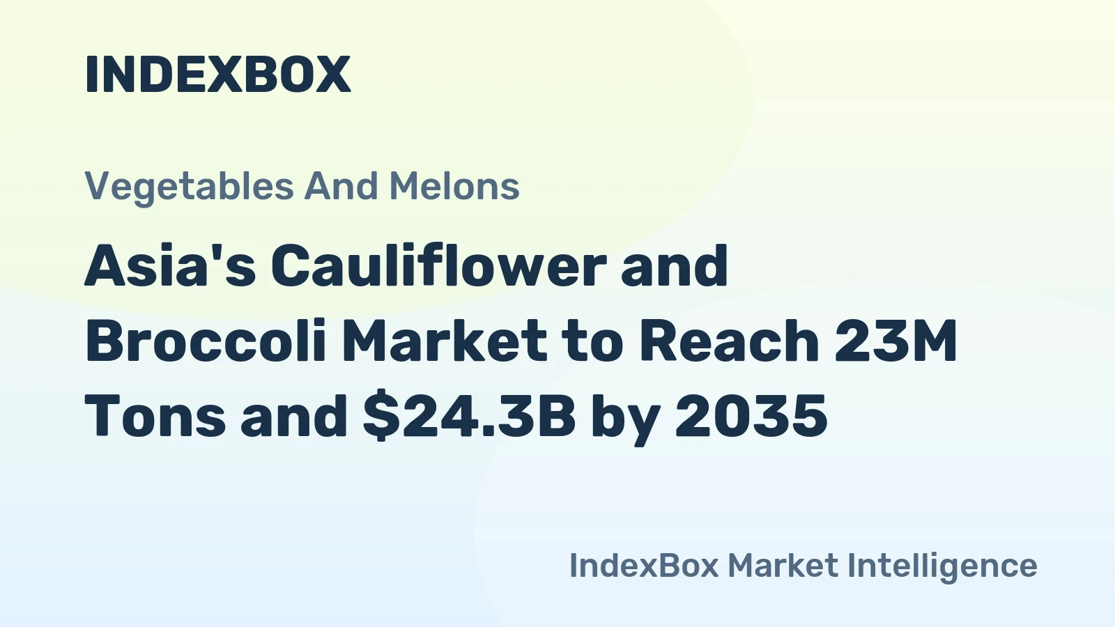 Asia's Cauliflower and Broccoli Market to Reach 23M Tons and $24.3B by 2035