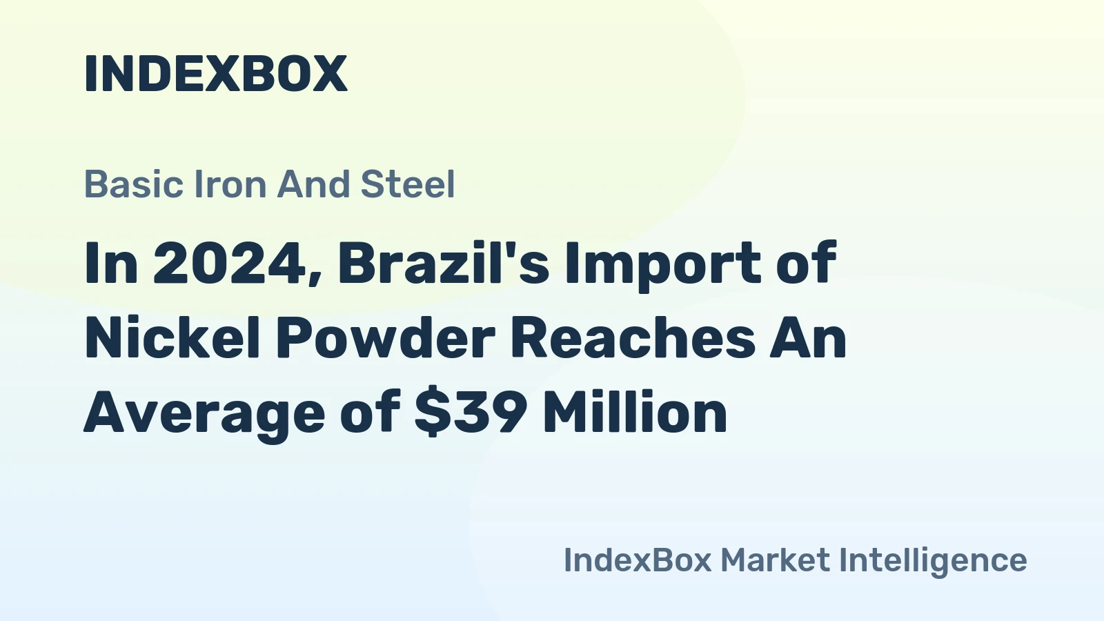 In 2024, Brazil's Import of Nickel Powder Reaches An Average of $39 Million