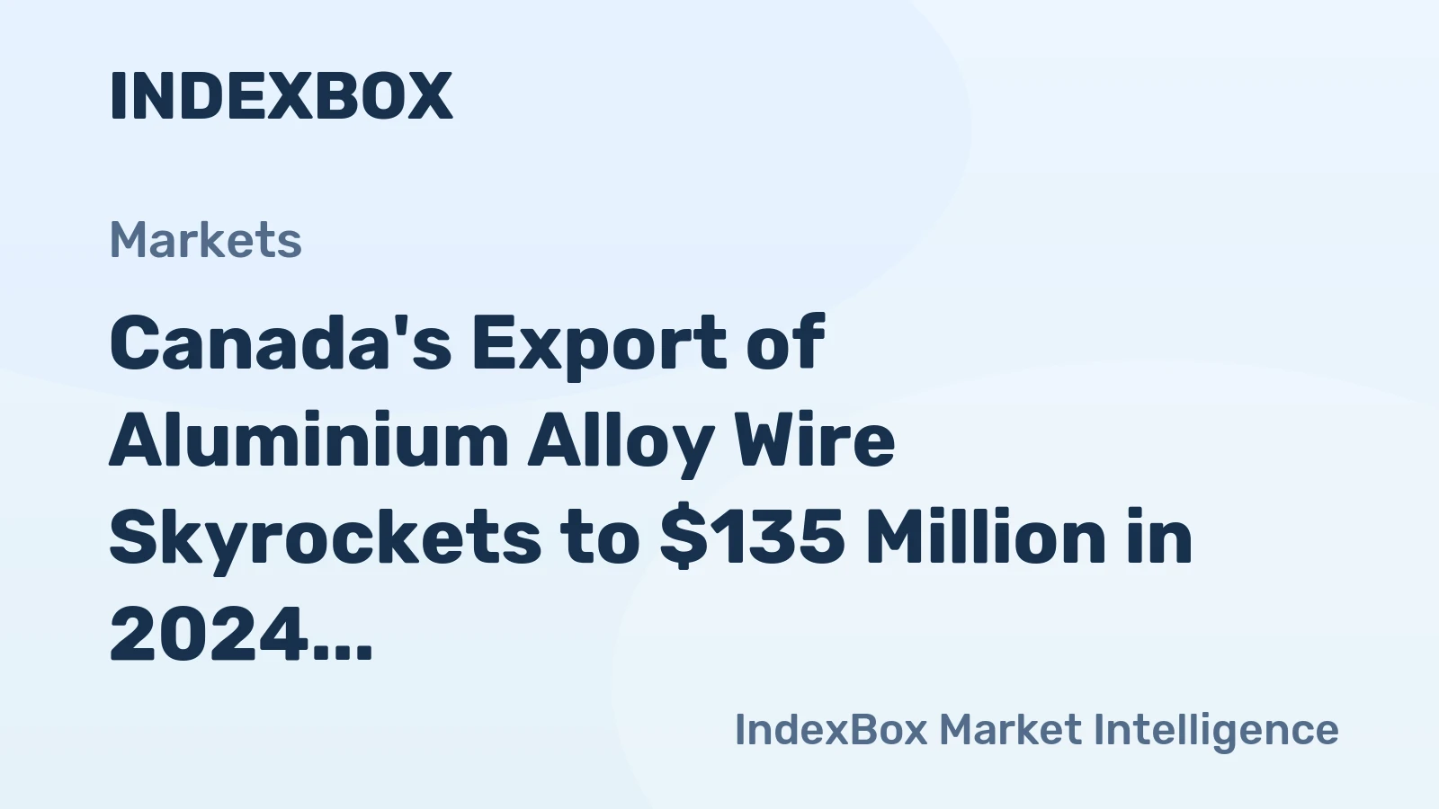 Canada's Export of Aluminium Alloy Wire Skyrockets to $135 Million in 2024
