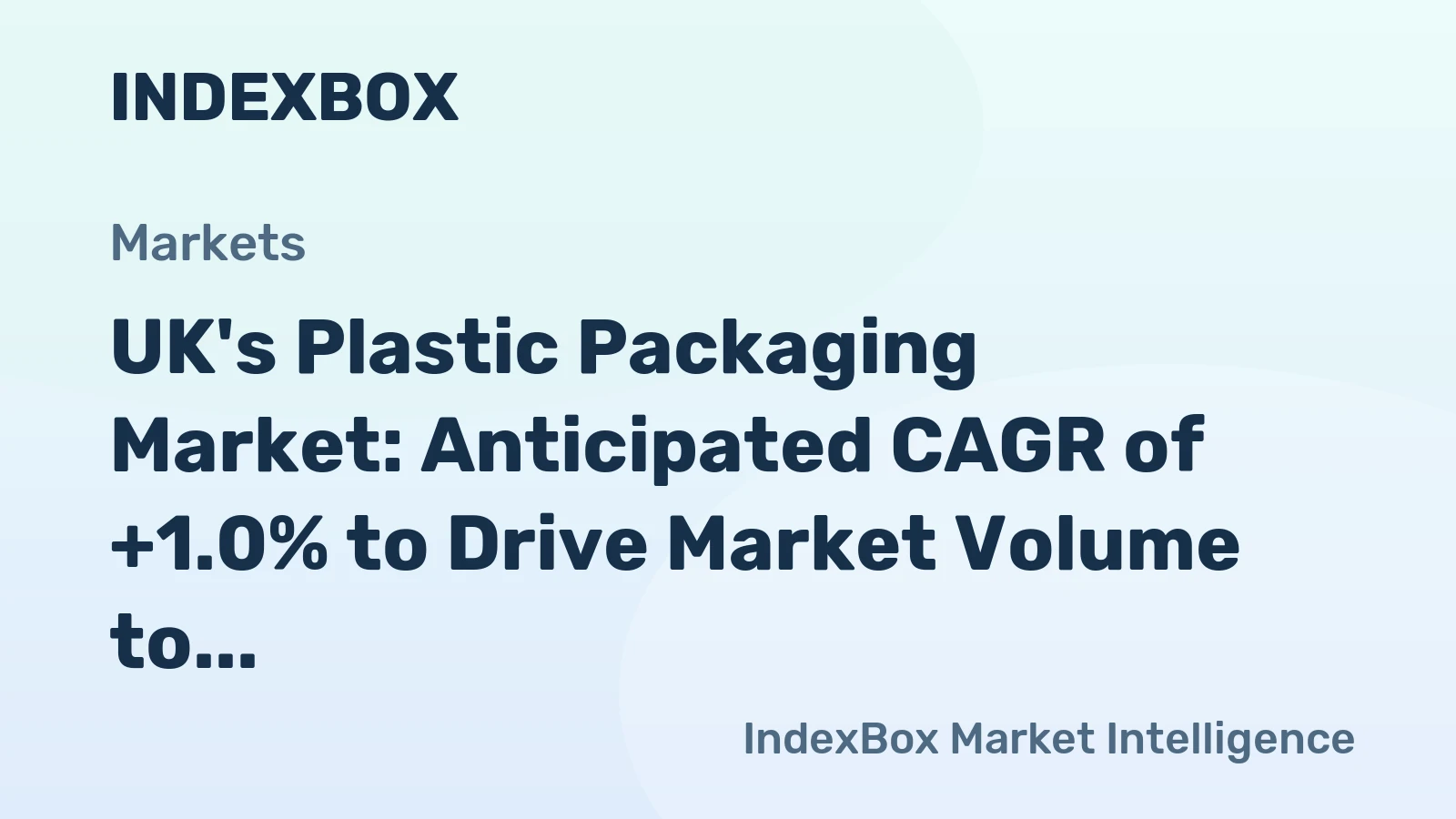 UK's Plastic Packaging Market: Anticipated CAGR of +1.0% to Drive Market Volume to 1M Tons by 2035