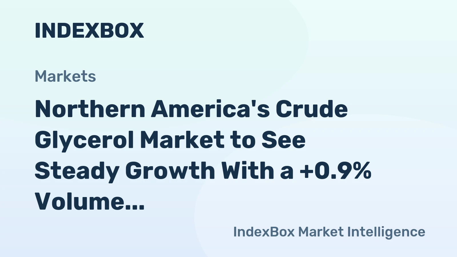 Northern America's Crude Glycerol Market to See Steady Growth With a +0.9% Volume CAGR Through 2035