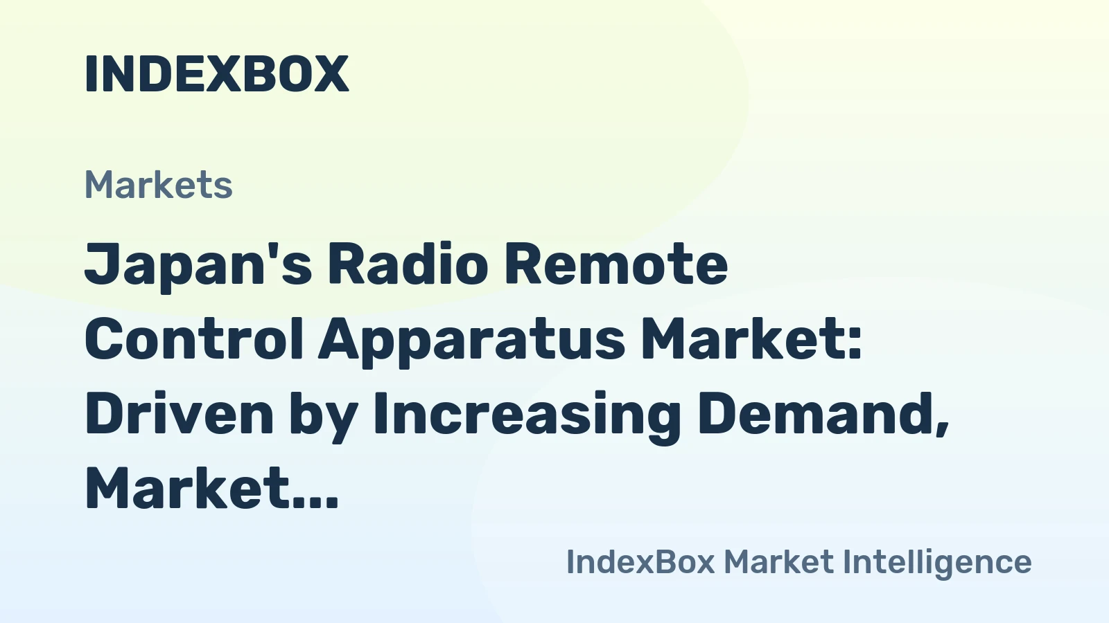 Japan's Radio Remote Control Apparatus Market: Driven by Increasing Demand, Market Volume Expected to Reach 12M Units by 2035