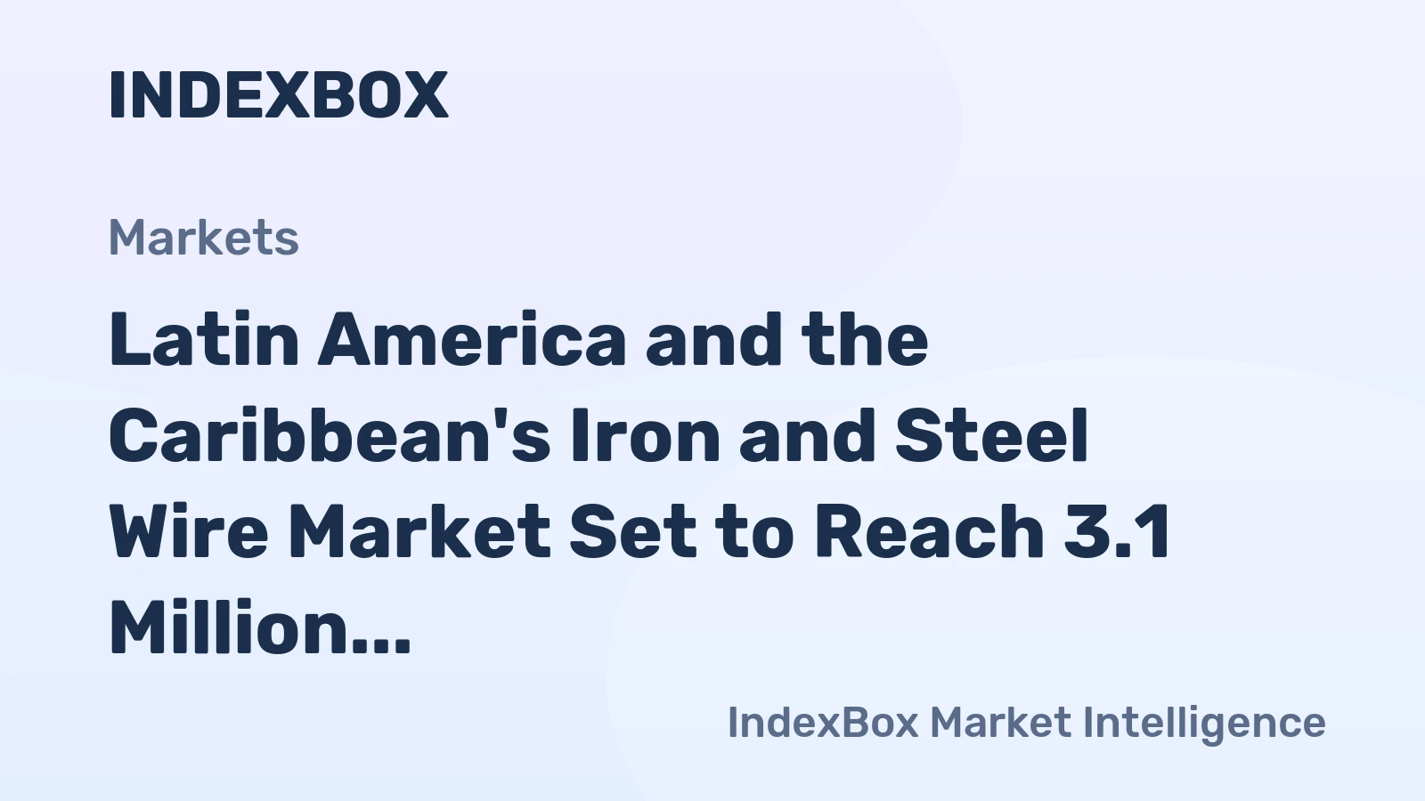 Latin America and the Caribbean's Iron and Steel Wire Market Set to Reach 3.1 Million Tons and $5.3 Billion by 2035