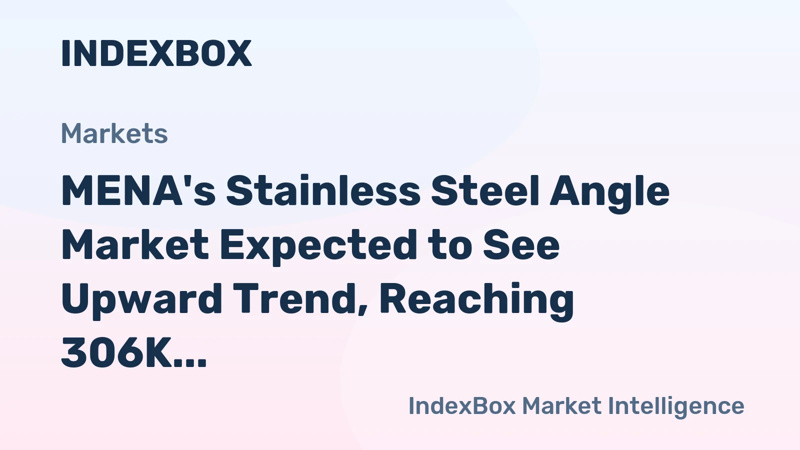 MENA's Stainless Steel Angle Market Expected to See Upward Trend, Reaching 306K tons and $704M in Value by 2035