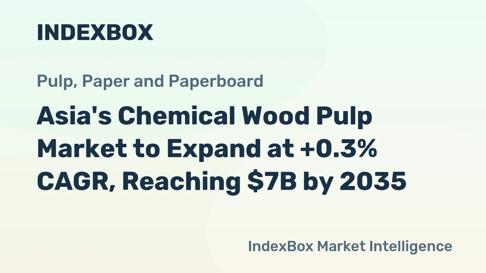 Asia's Chemical Wood Pulp Market to Expand at +0.3% CAGR, Reaching $7B by 2035