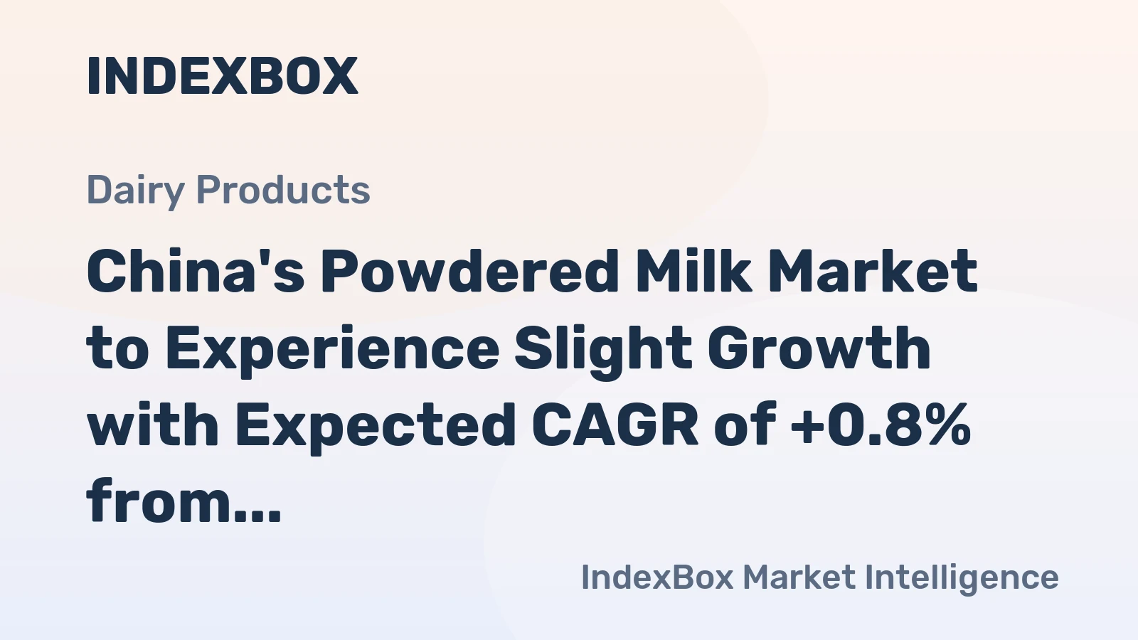China's Powdered Milk Market to Experience Slight Growth with Expected CAGR of +0.8% from 2024-2035