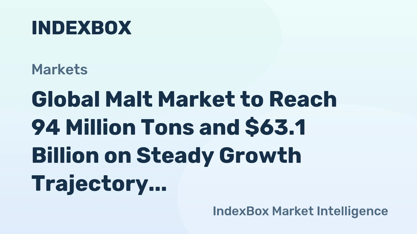 Global Malt Market to Reach 94 Million Tons and $63.1 Billion on Steady Growth Trajectory
