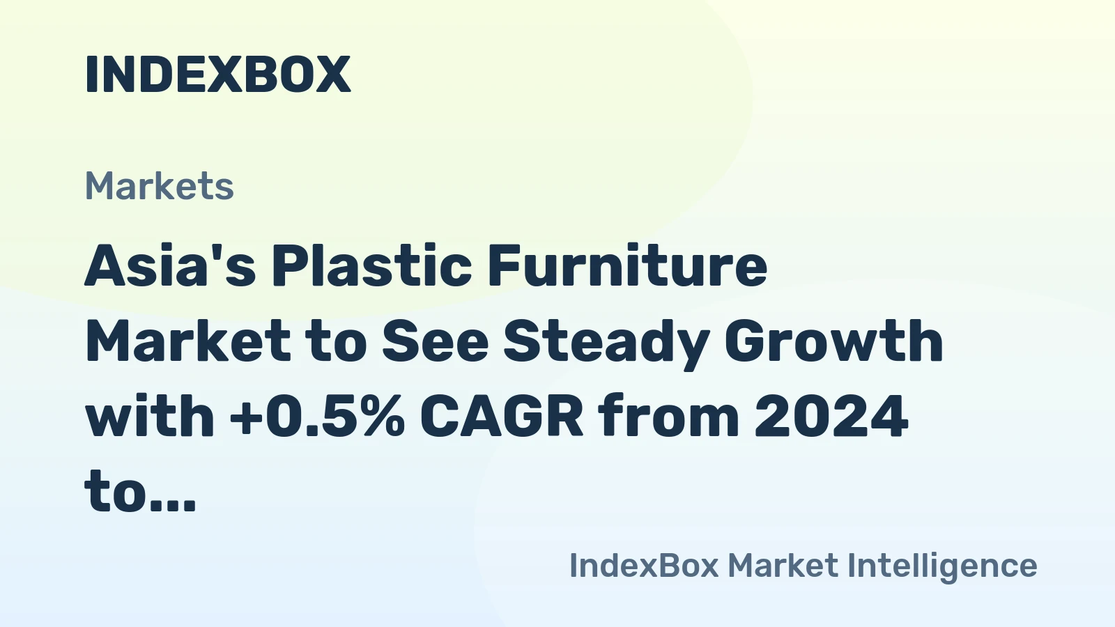 Asia's Plastic Furniture Market to See Steady Growth with +0.5% CAGR from 2024 to 2035