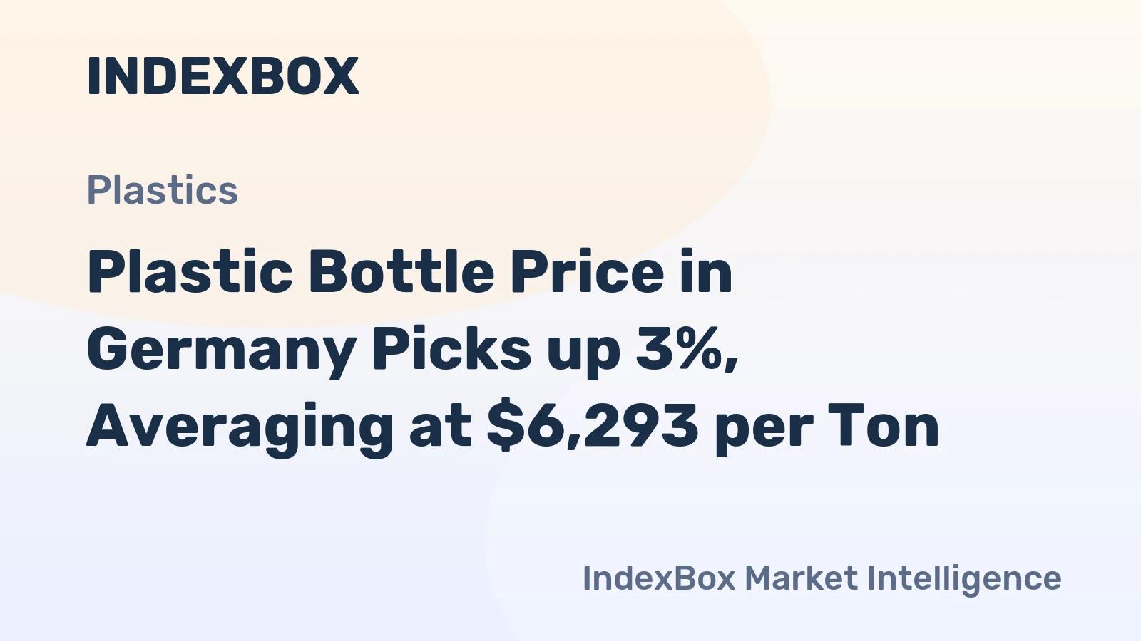 Plastic Bottle Price in Germany Picks up 3%, Averaging at $6,293 per Ton