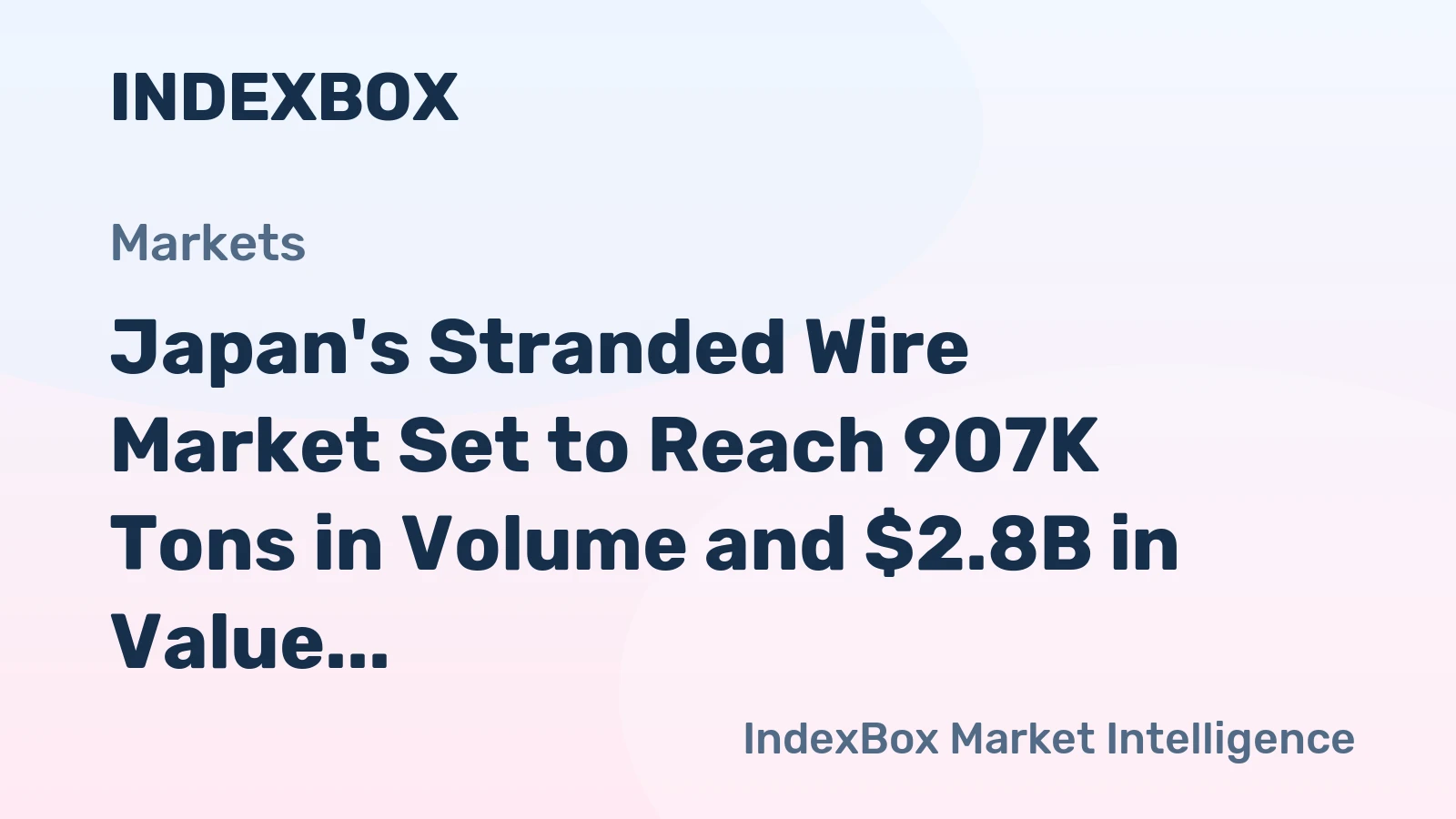 Japan's Stranded Wire Market Set to Reach 907K Tons in Volume and $2.8B in Value by 2035