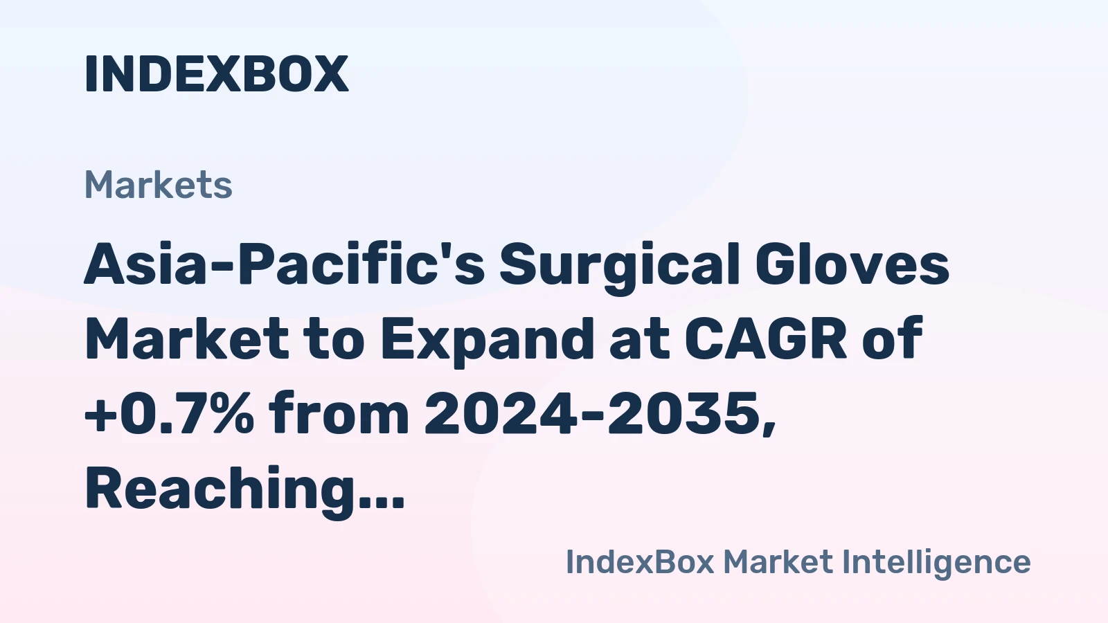 Asia-Pacific's Surgical Gloves Market to Expand at CAGR of +0.7% from 2024-2035, Reaching 57B Pairs