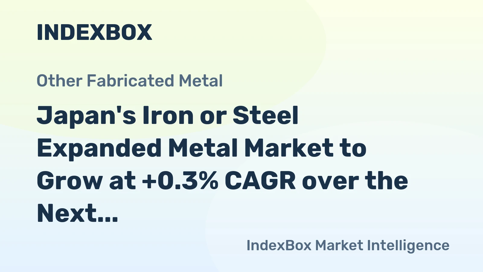 Japan's Iron or Steel Expanded Metal Market to Grow at +0.3% CAGR over the Next Decade