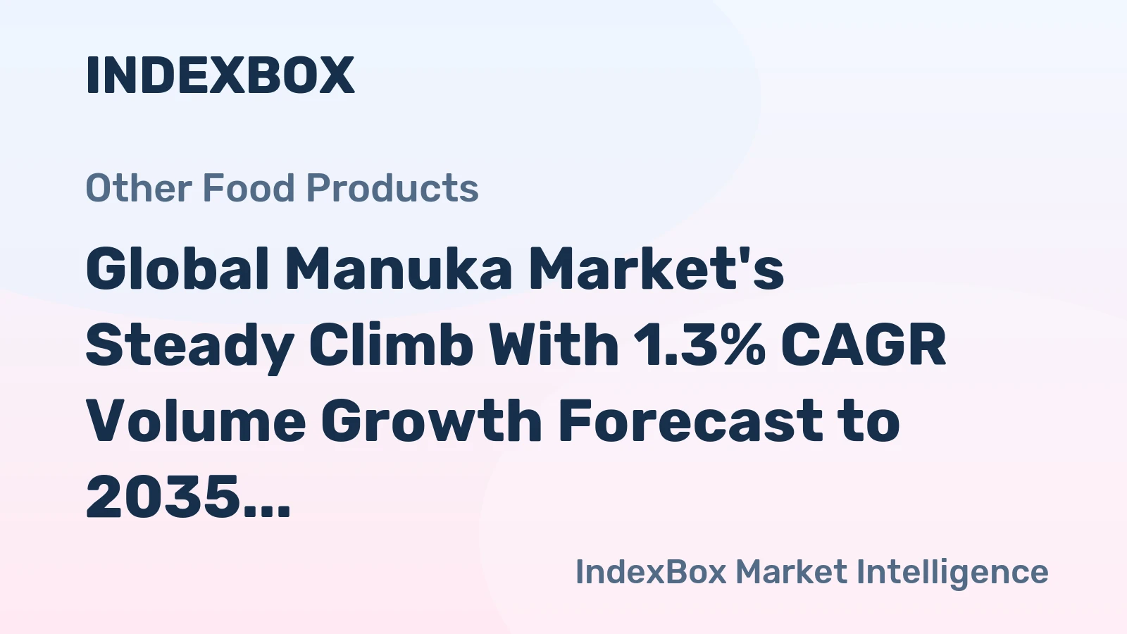 Global Manuka Market's Steady Climb With 1.3% CAGR Volume Growth Forecast to 2035