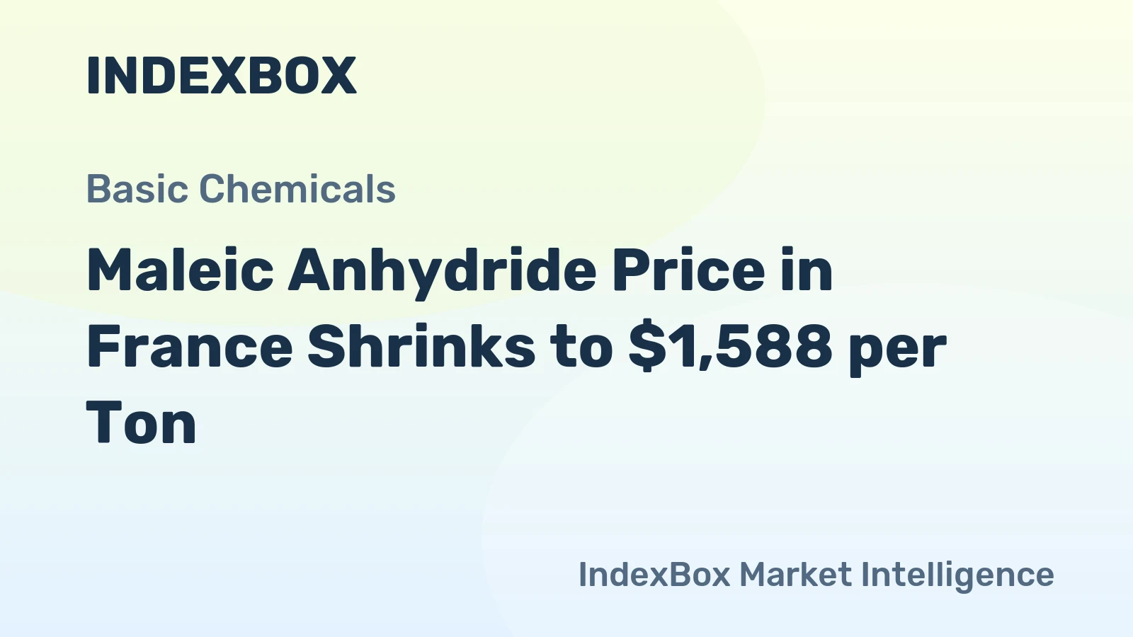 Maleic Anhydride Price in France Shrinks to $1,588 per Ton