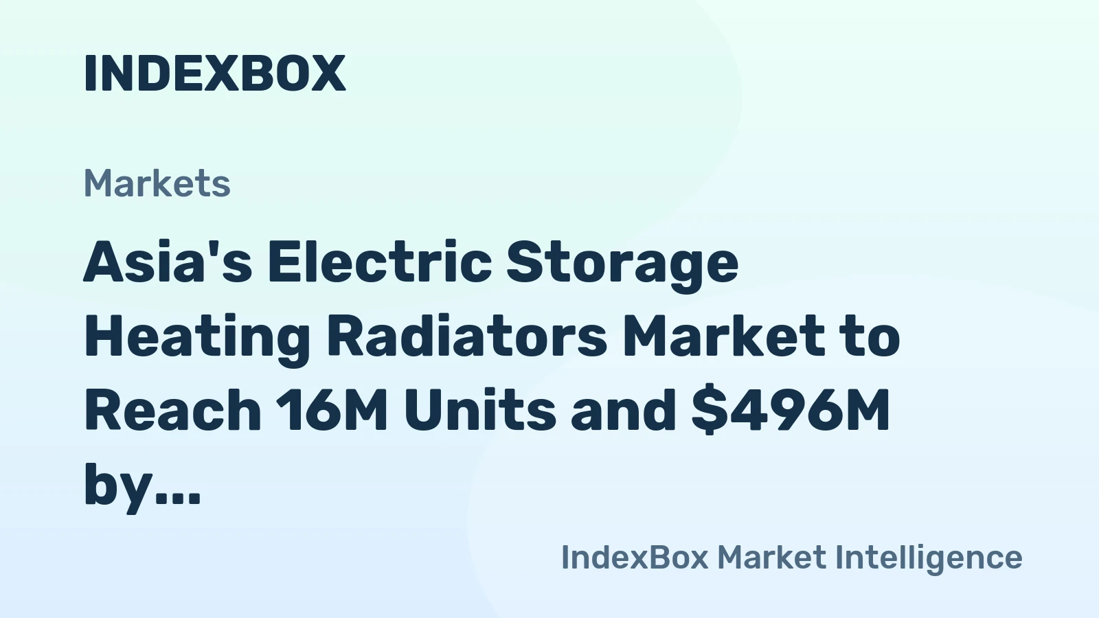 Asia's Electric Storage Heating Radiators Market to Reach 16M Units and $496M by 2035