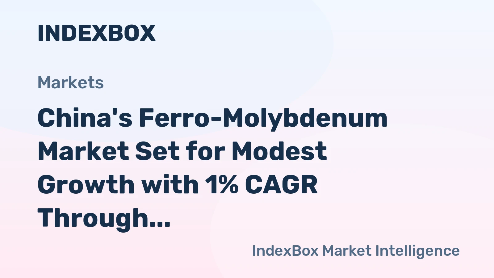 China's Ferro-Molybdenum Market Set for Modest Growth with 1% CAGR Through 2035