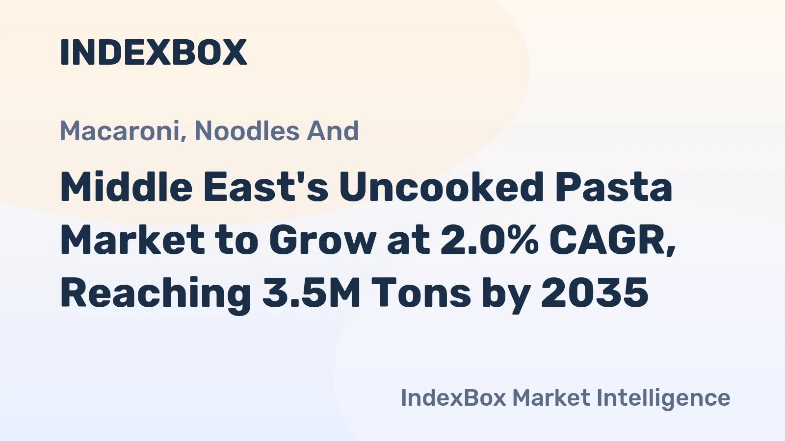 Middle East's Uncooked Pasta Market to Grow at 2.0% CAGR, Reaching 3.5M Tons by 2035