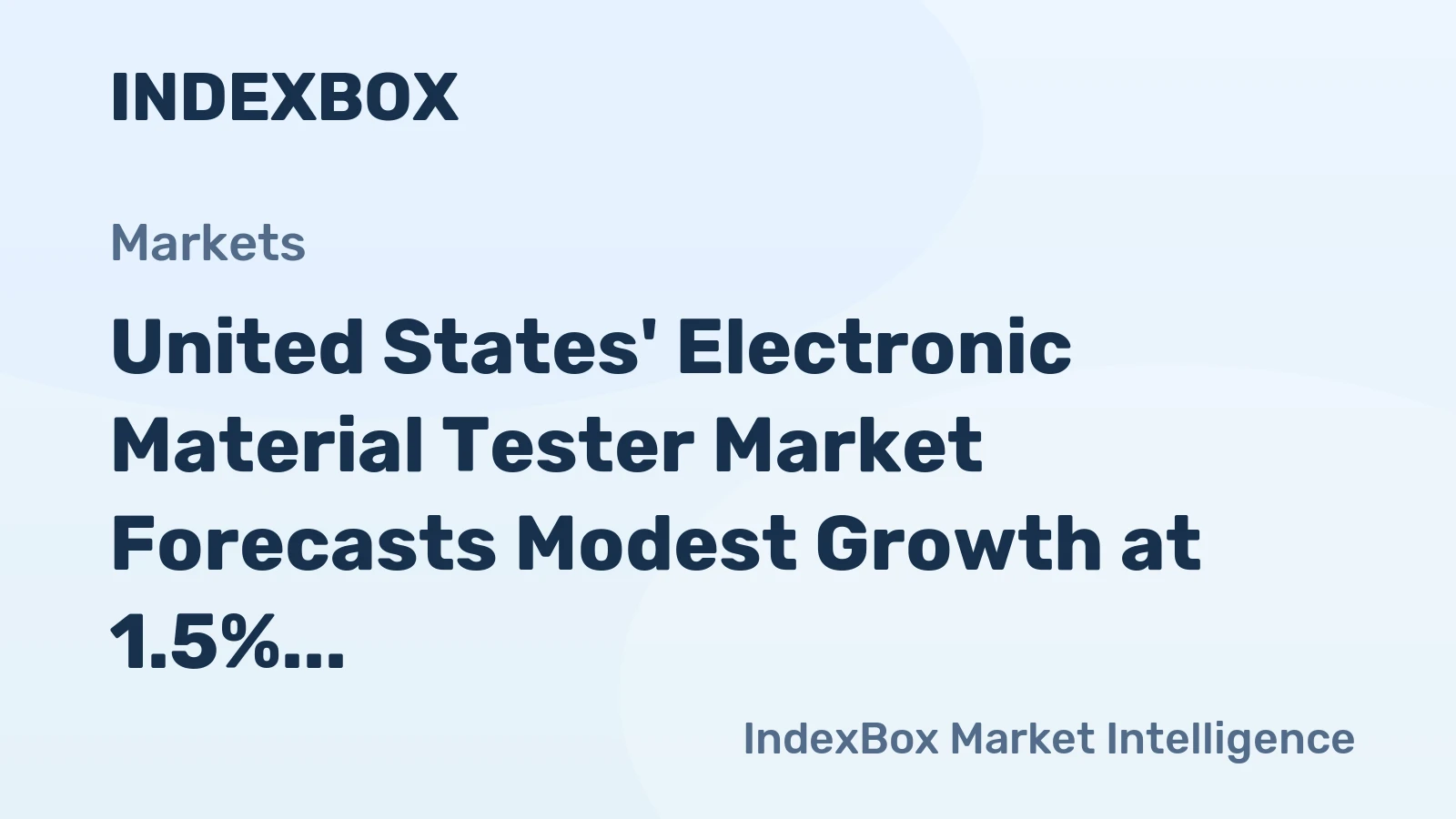 United States' Electronic Material Tester Market Forecasts Modest Growth at 1.5% CAGR Despite Recent Consumption Volatility
