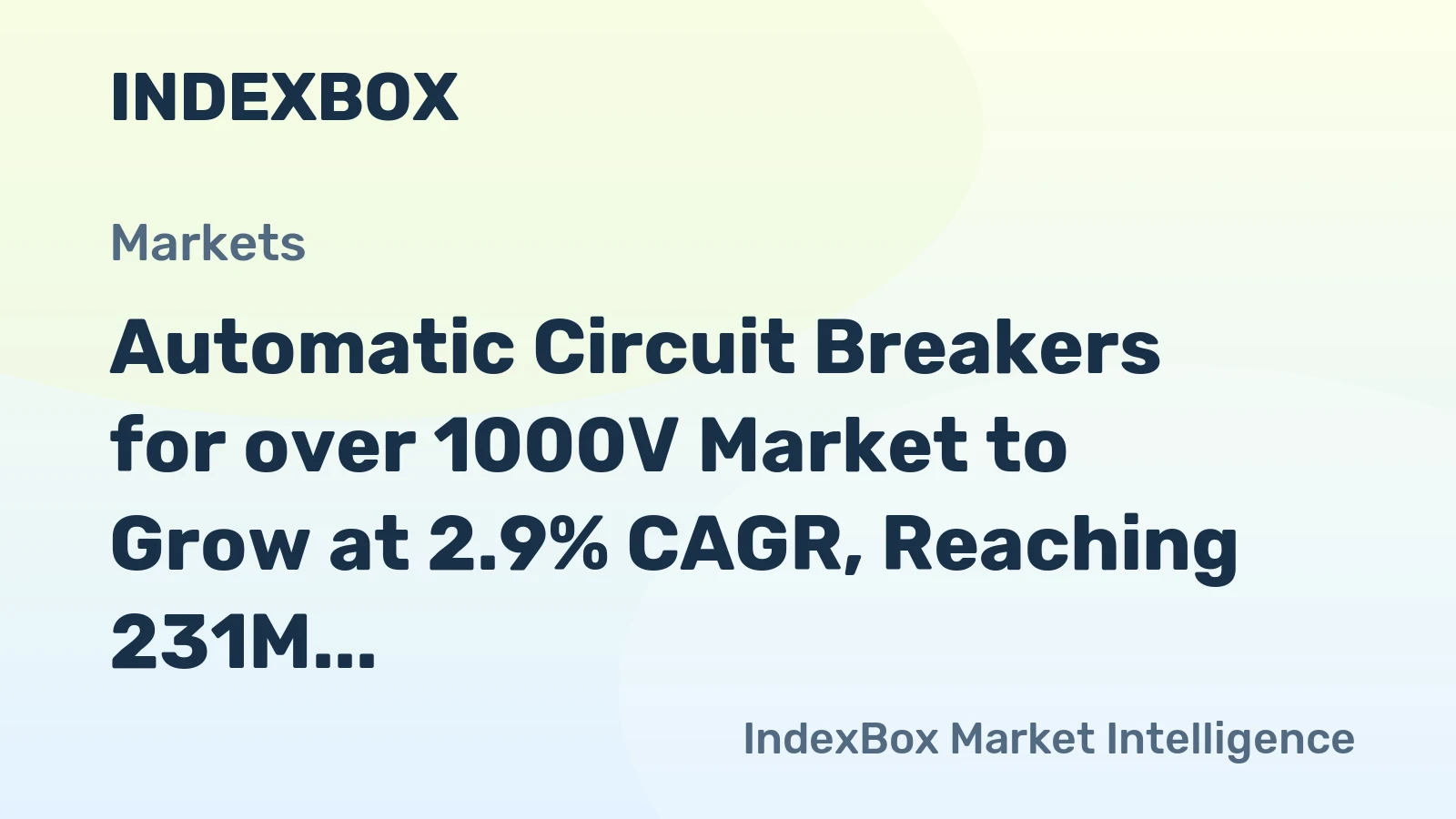 Automatic Circuit Breakers for over 1000V Market to Grow at 2.9% CAGR, Reaching 231M Units by 2035