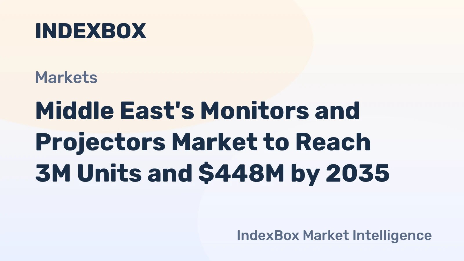 Middle East's Monitors and Projectors Market to Reach 3M Units and $448M by 2035
