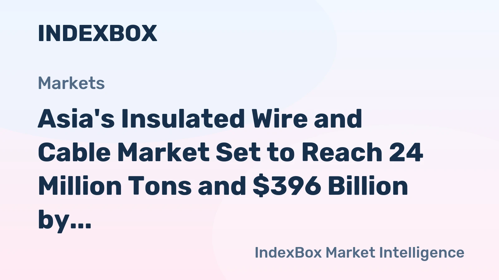 Asia's Insulated Wire and Cable Market Set to Reach 24 Million Tons and $396 Billion by 2035
