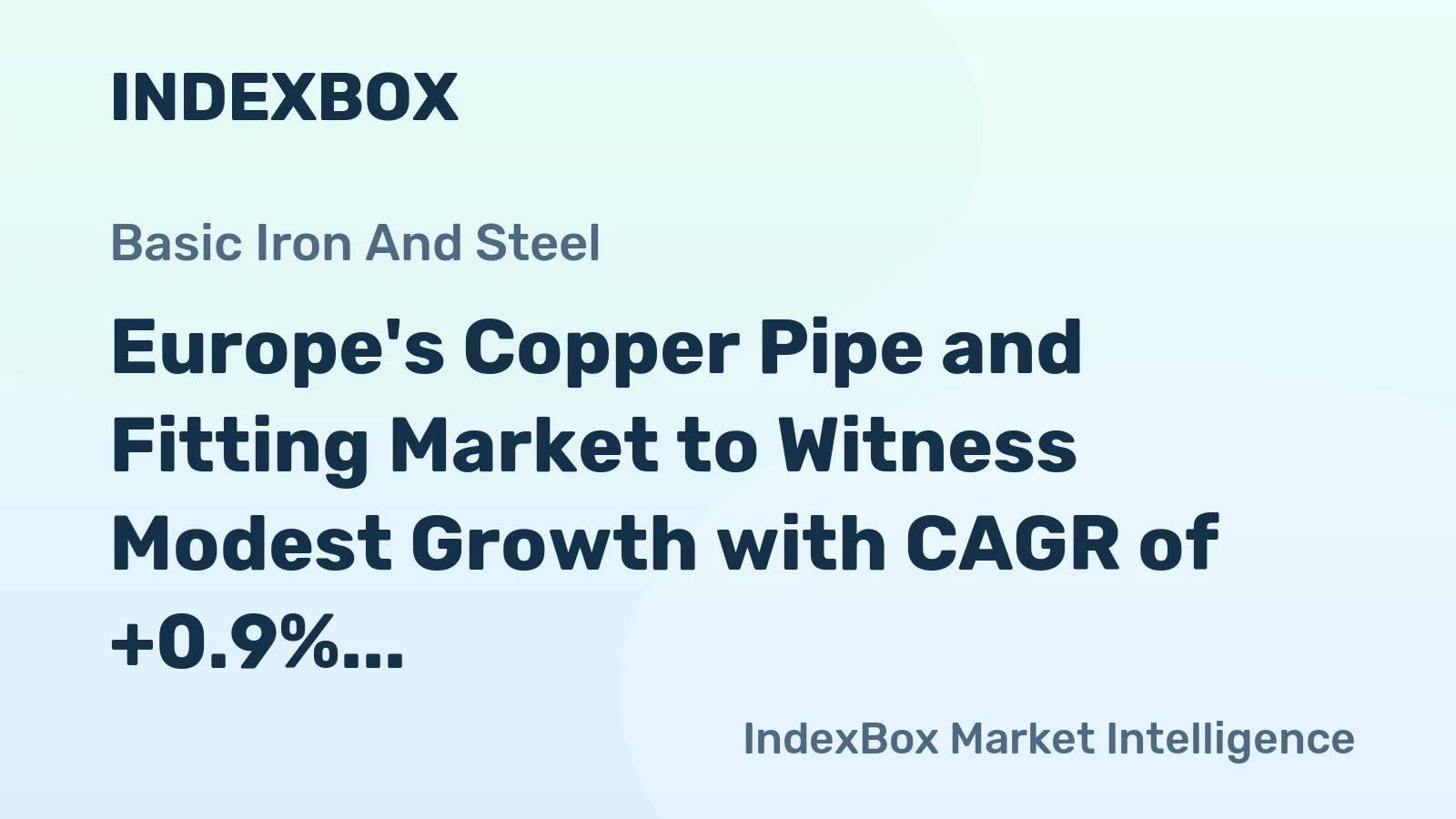 Europe's Copper Pipe and Fitting Market to Witness Modest Growth with CAGR of +0.9%
